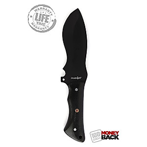 Perkin Hunting Knife With with Leather Sheath Tracker Knife Full Tang Fixed Blade Knife - BLK Tracker