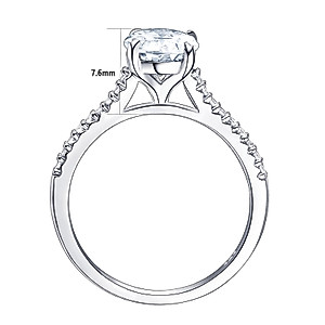 Newshe Jewellery Engagement Rings for Women Wedding Ring Set AAAAA Cz Solitaire Sterling Silver Oval 2.2Ct Size 6