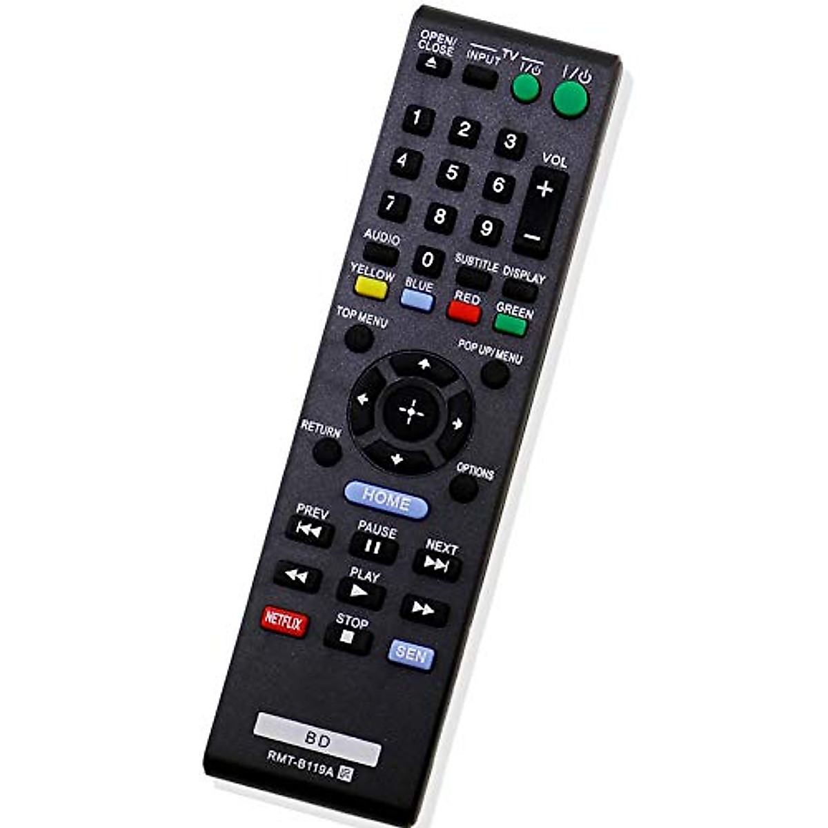 New Replaced Remote RMT-B119A fit for Sony BDP-BX110 BDP-BX310 BDP-BX510 BDP-BX59 BDP-S1100 BDP-S3100 BDP-S390 BDP-S5100 BDP-S590 BDPBX39 BDPBX59 BDPS390 BDPS390WM BDPS590 BLU-RAY DISC Player