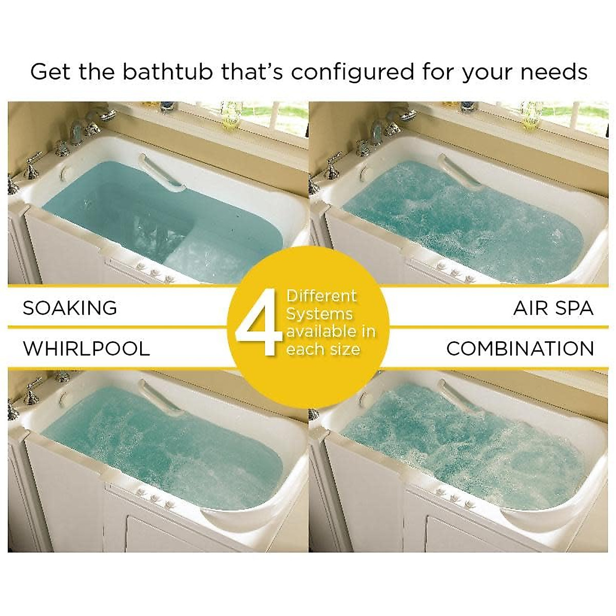 American Standard 3260.219.ALL Acrylic Air Spa 32"x60" Left Side Door Walk-In Bathtub in Linen