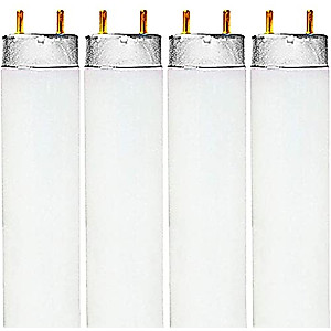 GE (case of 4 Lamps) Fluorescent T8, 25 watt Tube Light Bulb, 36 inch, 2150 Lumen, 3000K Warm White, Ecolux, Starcoat XL Extra-Life Linear Fluorescent Light Bulb