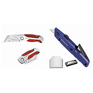 WORKPRO Utility Knife & Retractable Box Cutter With 13pcs SK5 Blades Extra