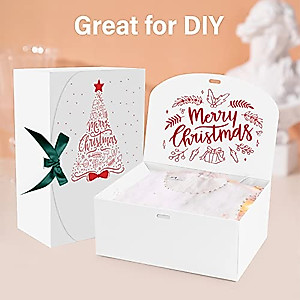 ZSZMFH 14 PCs Gift Boxes with Lids, 9" x 6" x 4" White Gift Boxes with Ribbon, Bridesmaid Proposal Box, Kraft Paper Gift Box for Wedding, Packaging, Present, Birthday, Cupcake Boxes, Crafting