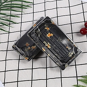 Luxshiny 50Pcs Sushi Trays with Lids, Disposable Sushi Packing Box Sandwich Boxes Fruit Cake Carry Out Container Take Out Boxes