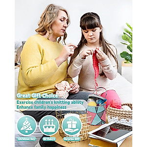 Coopay Small Yarn Storage Bag, Mini Knitting Bag Yarns Drum Case for Carry Yarn Ball, Crochet Kits, Knitting Supplies and Sewing Accessories, for Beginner, Crocheter and Crafter, Blue