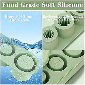 Ice Cube Tray For Stanley Cup 30-40 Oz,Silicone Stanley Ice Mold For Stanley Cup,Cylinder-Shaped Stanley Cup Ice Mold With Lid For Drinks, Coffee And Cocktails,Whiskey,Easy Fill And Release,BPA Free