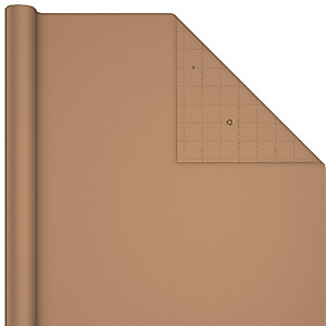 Hallmark Bulk Kraft Wrapping Paper with Cut Lines (2 Rolls: 160 sq. ft. ttl) White and Brown for Christmas, Hanukkah, Baby Showers, Weddings, Birthdays, Valentines Day, Arts & Crafts, Banners
