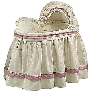 Babydoll Bedding Baby King Brocade Bassinet Bedding Set, Hot Pink