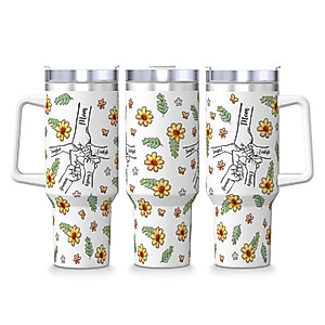 Personalized 40 Oz Stainless Steel Tumbler Best Mom Ever Cup Gift, Custom Name 3D Inflated Effect Travel Mug, Birthday Valentine's Day Coffee Mug for Mom Nana Mothers Day Gifts for Mom,04