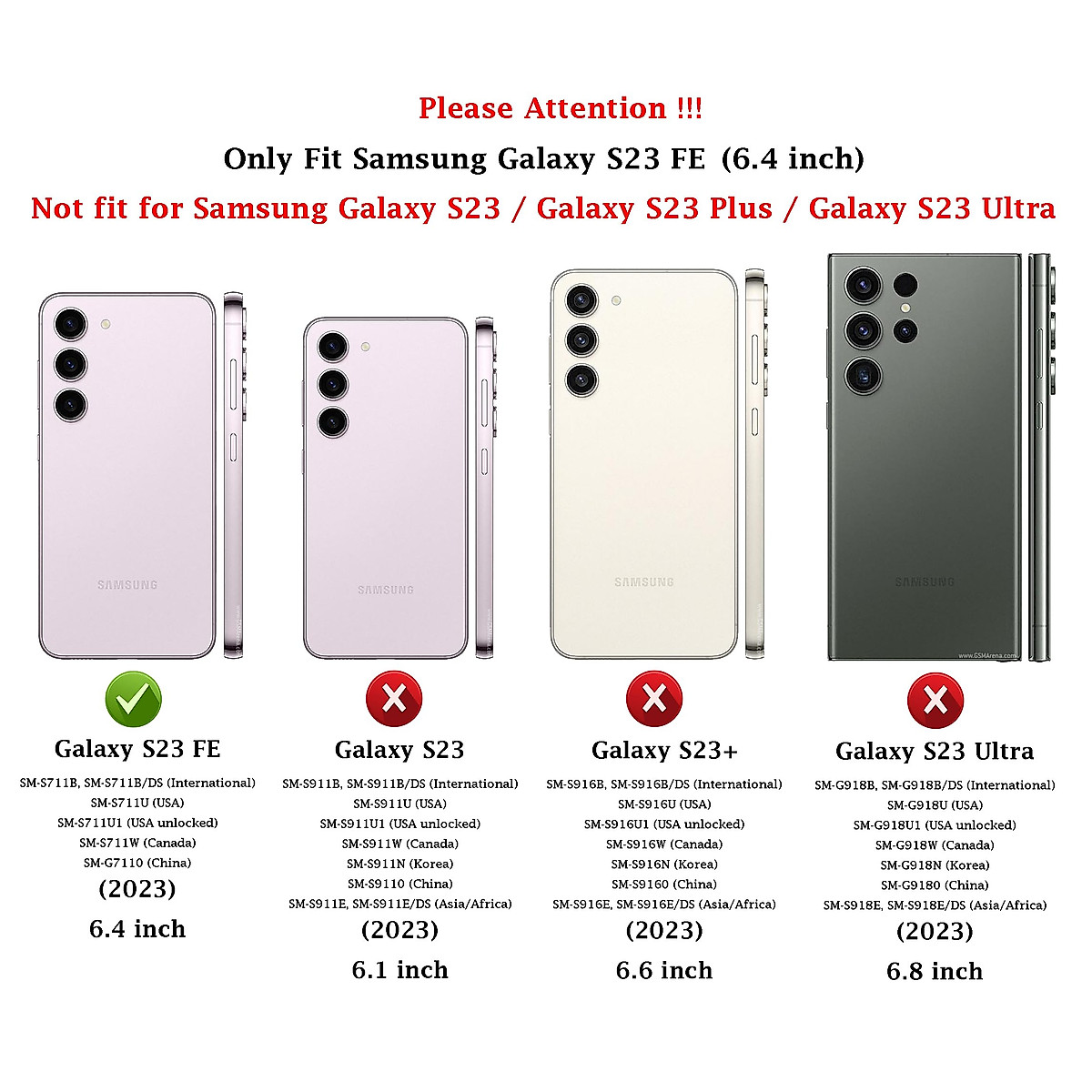 for Samsung Galaxy S23 FE Case: Dual Layer Protective Heavy Duty Cell Phone Cover Shockproof Rugged with Screen Protector - Military Protection Bumper Tough - Samsung Galaxy S23 FE 5G 2023, Black