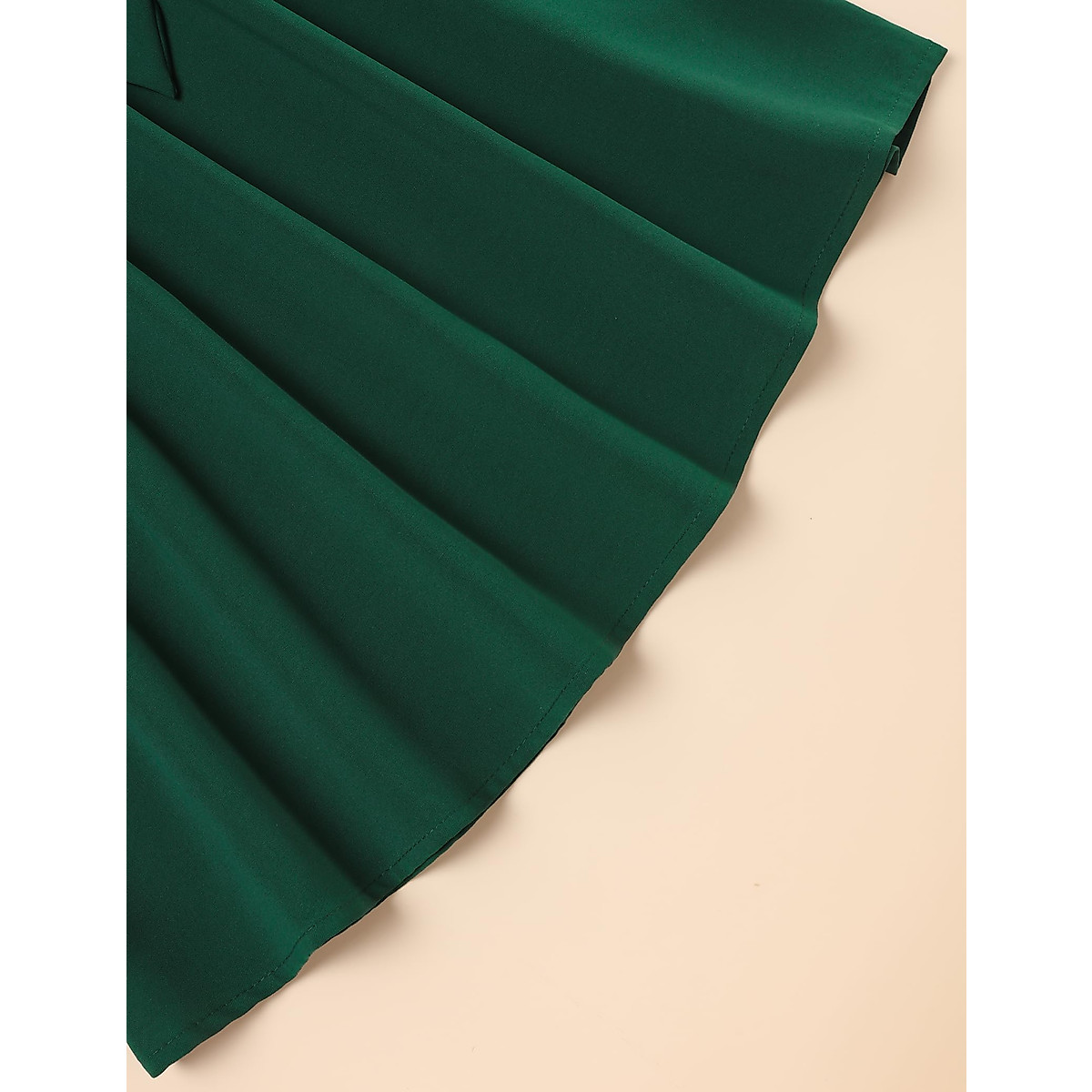 Glaoly Girls Dress Green Ruffle Collar Button-Down Long Sleeve Swing Girls Dresses Size 7-8