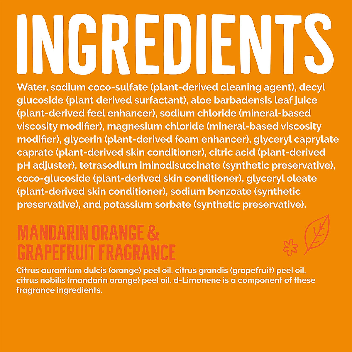 Seventh Generation Hand Soap Refills Mandarin Orange & Grapefruit, Transparent, Mandarin Orange & Grapefruit REFILL, 24 Fl Oz, Pack of 3