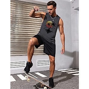 Tank Tops Men Men's Tank Shirts Mens Tank Tops Summer Graphic Palm Tree Print Beach Workout Gym Tank Tops Sleeveless Hawaiian Tank Top Men