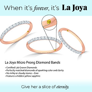 Lab Created Wedding Diamond Band for Women | 10K Rose Gold Certified 1/2 CT TW Diamond Anniversary Ring, Promise Band, Stackable Ring and Wedding Rings | Ring Size 7.5