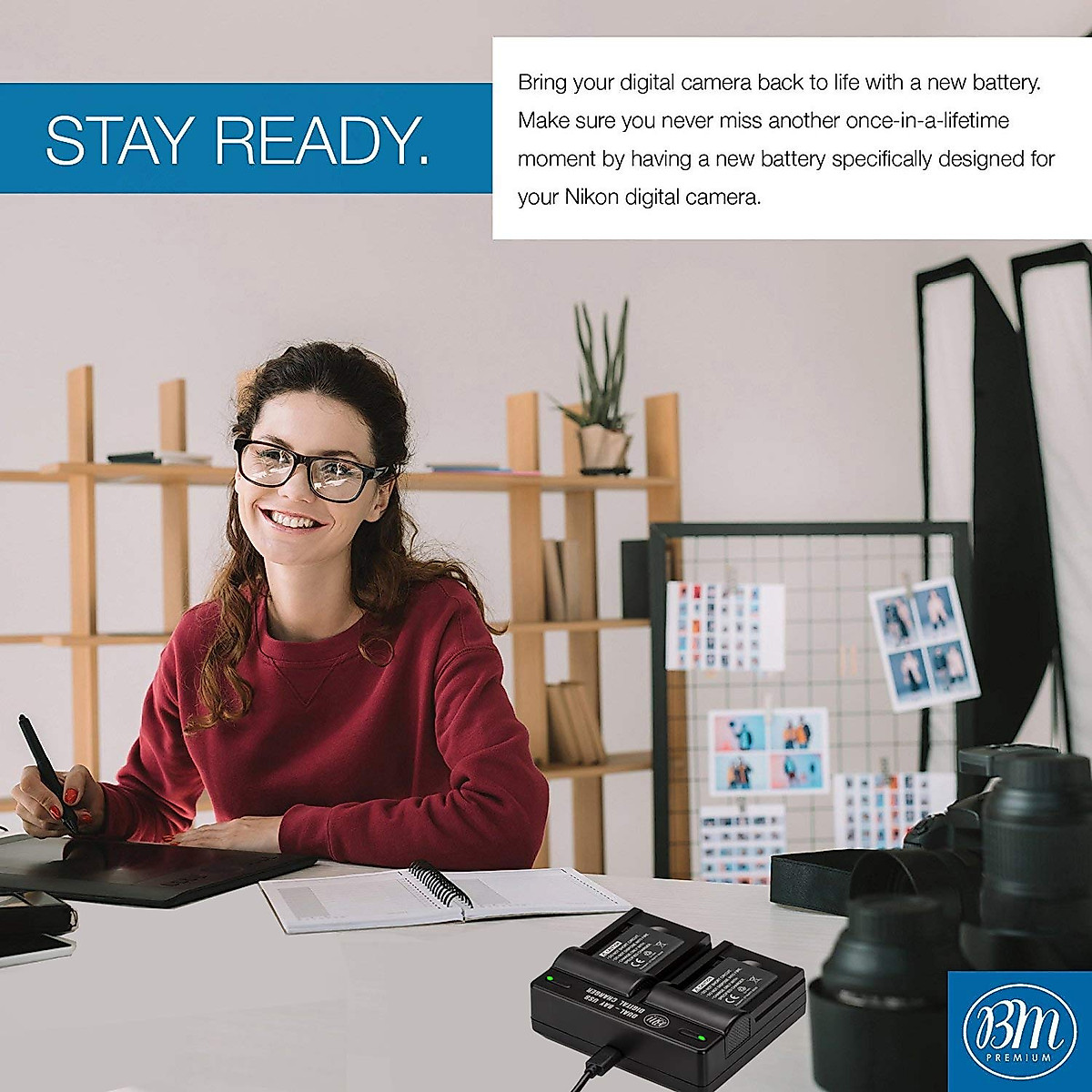 BM 2 EN-EL19 Batteries & Dual Battery Charger for Nikon Coolpix A300, W100, W150, S3100, S3200, S3300, S3500, S3600, S3700, S4100, S4200, S4300, S5200, S5300, S6400, S6500, S6800, S6900, S7000 Cameras