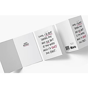 Funny Birthday Card For Men and Women, Single Large 5.5 x 8.5 Happy Birthday Card For Him Or Her, Birthday Card For Husband, Birthday Card For Brother - Birthday Card For Sister, Birthday Card For Son, Nephew, Niece - Karto - Old Milk
