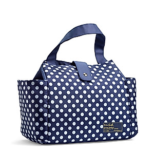 Fit & Fresh Lunch Bag For Women, Insulated Womens Lunch Bag For Work, Leakproof & Stain-Resistant Large Lunch Box For Women, Snap Closure Westport Bag Navy Dot