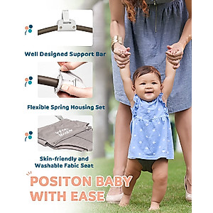 Infant Master Baby Doorway Jumpers, Sturdy Johnny Jumper w/Adjustable 10.8"-23.6" inches Strap, Soft Baby Johnny Bouncer w/Seat Bag, Ideal Gift for Infant, Portable and Easy to Use, Grey