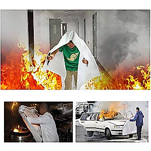 Mata Leon Fire Blankets Fiberglass Retardant Blanket - 3.3x3.3ft Square Fire Suppression Tool Emergency Survival Kit Durable for Accidental Safety for Home Office Fireplace Car Kitchen(2 Packs)