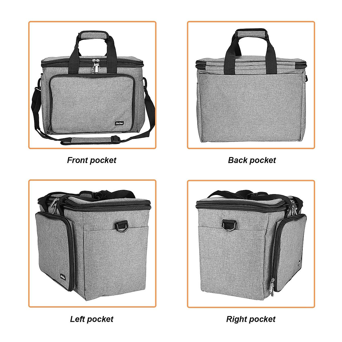 ProCase Knitting Bag with Inner Divider, Yarn Storage Organizer Crochet Tote Bags for Projects, Knitting Needles, Crochet Hooks and Other Knitting Supplies (No Accessories Included), Black