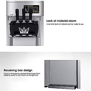 1200W Commercial Soft Serve Ice Cream Maker, 16~18L/H Slushy Ice Cream Machine Professional with LED Display - 3 Tastes, CE/FCC/CCC