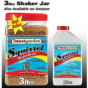 I Must Garden Squirrel Repellent – 2lb Granular (Repels Chipmunks): Stops Digging in Gardens, Flower Pots, and Beds – Easy Shaker Jar
