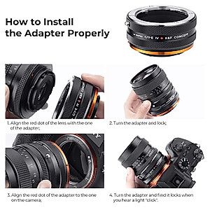 K&F Concept IV PRO C/Y-NEX Lens Mount Adapter Manual Focus Compatible with Contax/Yashica SLR Lens to Sony-E NEX Mount Camera Body with Matting Varnish Design