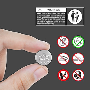 Voniko AG13 LR44 Batteries 20 Pack—[Ultra Power] Premium Alkaline 1.5 Volt LR44 Button Cell Battery for Toys & Electronic Devices