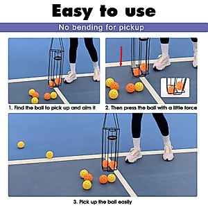THEHUAYUE Pickleball Ball Retriever, 16-Piece Set, Plastic, Big