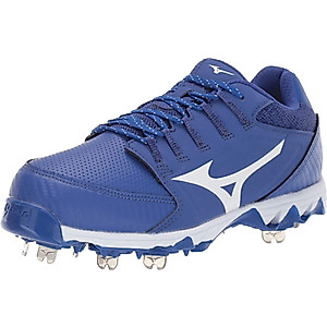 Mizuno Softball Footwear Low Womens Metal Softball Cleat, Royal-White, 10