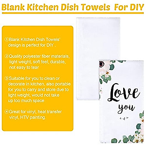 Sublimation Blank Towels, DIY Microfiber Kitchen Towels, Modern Multi Purpose Dish Towels for Kitchen Cleaning, 16 x 24 Inch (6 Pieces)
