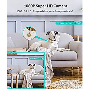NETVUE Indoor Camera, 1080P FHD 2.4GHz WiFi Pet Camera, Home Camera for Pet/Baby, Dog Camera 2-Way Audio, Indoor Security Camera Night Vision, AI Human Detection, Cloud Storage/TF Card, White
