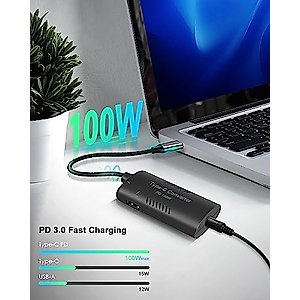 SHNITPWR 100W PD Type C to USB C Adapter, 5V-20V Input to 100W Output, Converts Regular Power Supplies into Fast Chargers