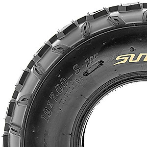 SunF Set of 4 Sport ATV Tubeless Tires 19x7-8 Front & 18x9.5-8 Rear, 4 Ply