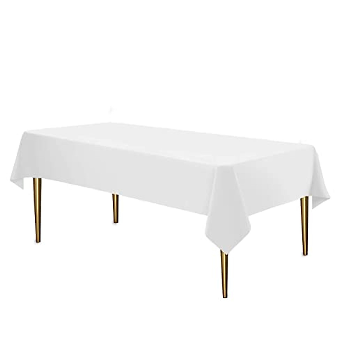 Party Dimensions White Disposable Plastic Tablecloth for Rectangle Tables (12 Pack) Table Cloths for Parties, Events & Weddings, Indoors & Outdoors, 54 x 108 inches, Plastic Table Cover