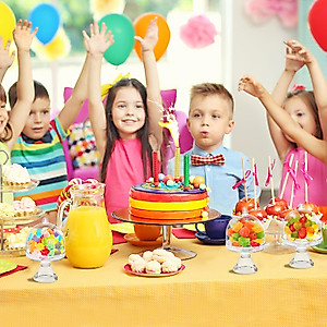 JC HUMMINGBIRD 12 Pieces 4“ H x 2.75“ W Cake Plate Stand with Dome Cover, Clear,