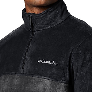 Columbia Men's Steens Mountain Half Zip Fleece, Black/Grill, Large