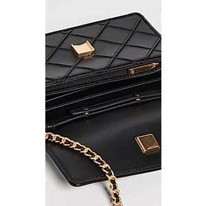 Tory Burch Women's Fleming Soft Chain Wallet, Black, One Size