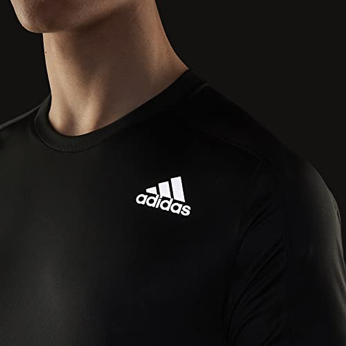adidas Men's Own The Run Long Sleeve Tee, Black/Black, X-Large