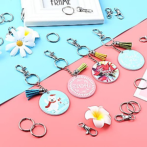 SANNIX 60pcs Key Chain Clip Hooks Swivel Clasps Lanyard Snap Hooks with Split Key Rings