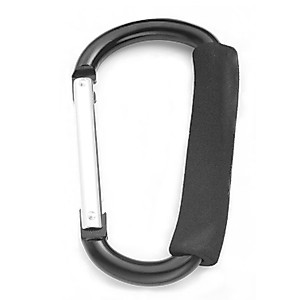 Yutoner Stroller Hook by Baby, Carabiner Stroller Hook Organizer for Hanging Purses, Diaper Bag, Shopping Bags. Clip Fits Single/Twin Travel Systems, Car Seats and Joggers (Black)