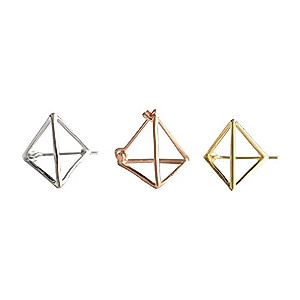 Helen de Lete Simple Geometric Triangle Sterling Silver Stud Earrings
