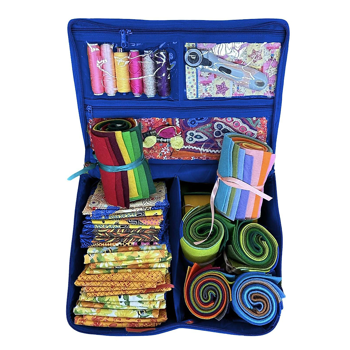 All Purpose Storage Tote Bag - Quilting, Sewing, Knitting, Portable, Multifunctional - Royal Blue