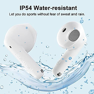 Edifier X2 Bluetooth Wireless Headphones Earbuds with Microphone, Lightweight Stereo in Ear Earphones 28H Playtime with Charging Case, White