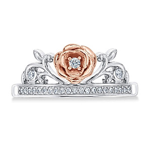 Disney Enchanted Fine Jewelry Diamond Belle Princess Ring 1/10ctw - Size 7