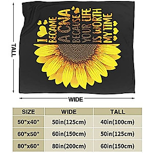 I Became A CNA Because Your Life is Worth Bed Blankets Soft Throw Blanket for Women Men Kid Lightweight Fleece Blanket for Couch