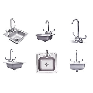 AMS Fireplace | Summerset Sizzler Pro 32" Built-in Liquid Propane Grill Package-3 | Double Side Burner | 3-Drawers & Access Door Combo | Stainless Steel Drop-in Sink & Hot/Cold Faucet, and More