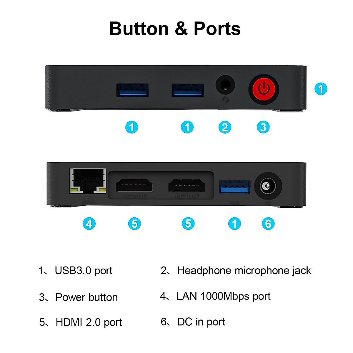 T5 Mini PC, Intel Processor Celeron N4020 (4M Cache,up to 2.8GHz), Mini Computers with 4G LPDDR4/64GB eMMC, Small PC Supports 4K Dual HDMI, USB3.0/WiFi 5/BT5.0/Gigabit Ethernet