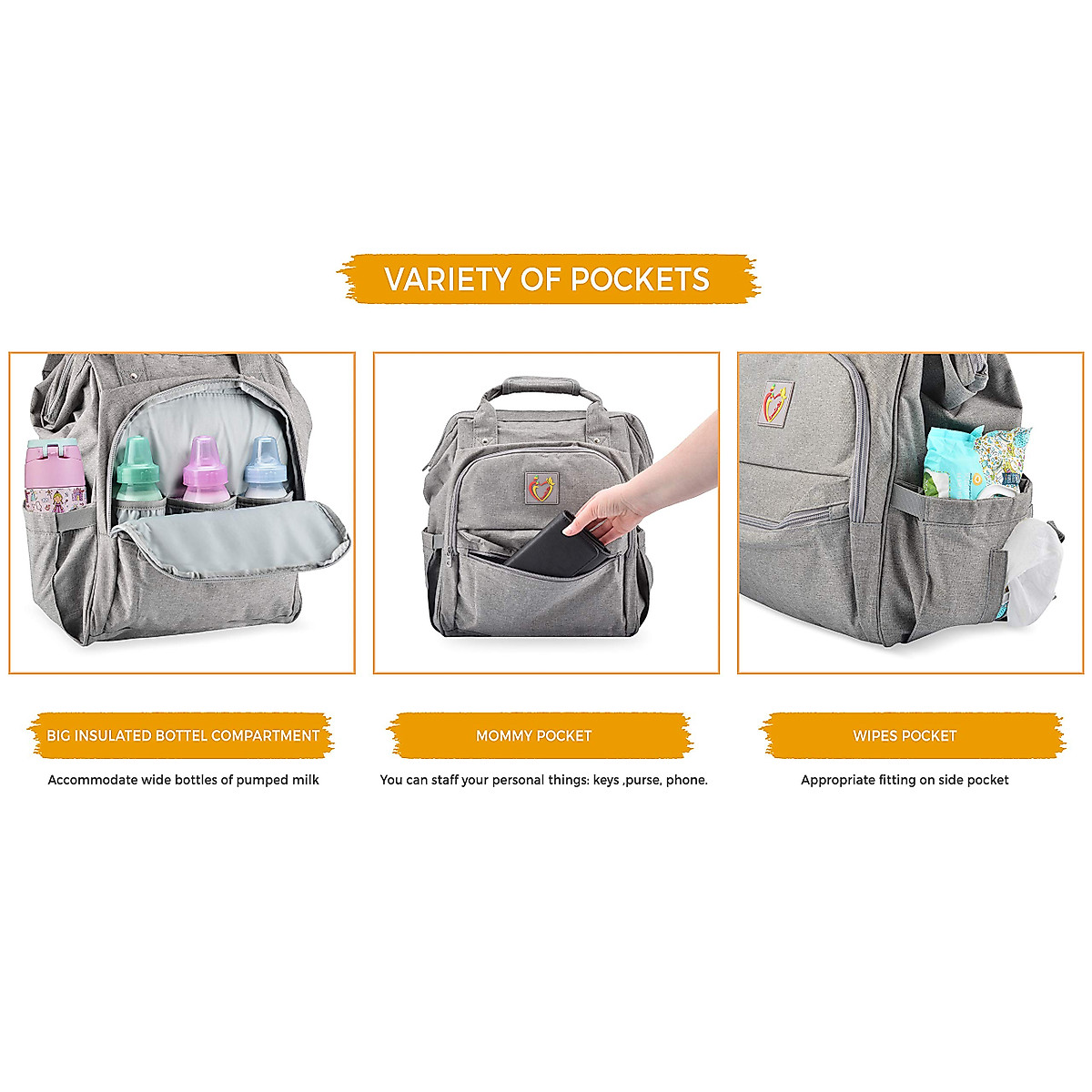 LoveLi-Bi Diaper Bag Backpack: Large Diaper Bags for Baby Girls Boys Toddler Twins Mom Dad with Changing Pad Mat Waterproof Mochilas Cosas Para Bebes