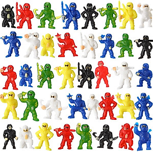Chivao Mini Ninja Figurines Party Favors Toys Assorted Action Warrior Figures Playset Ninja Party Supplies Cake Topper for Ninja Birthday(200 Pack)